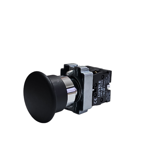 Black Momentary Mushroom Head Push Button Switch 40mm - automatic switches